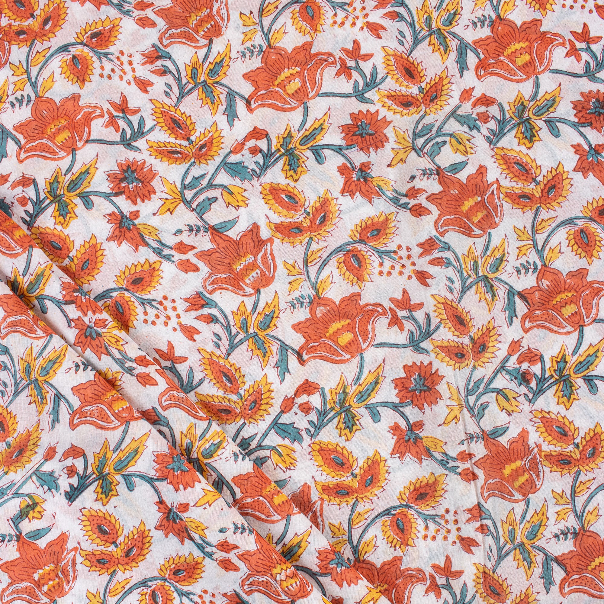 Buy Premium Multicolor Cotton Hand Block Print Fabric – Dmaasa