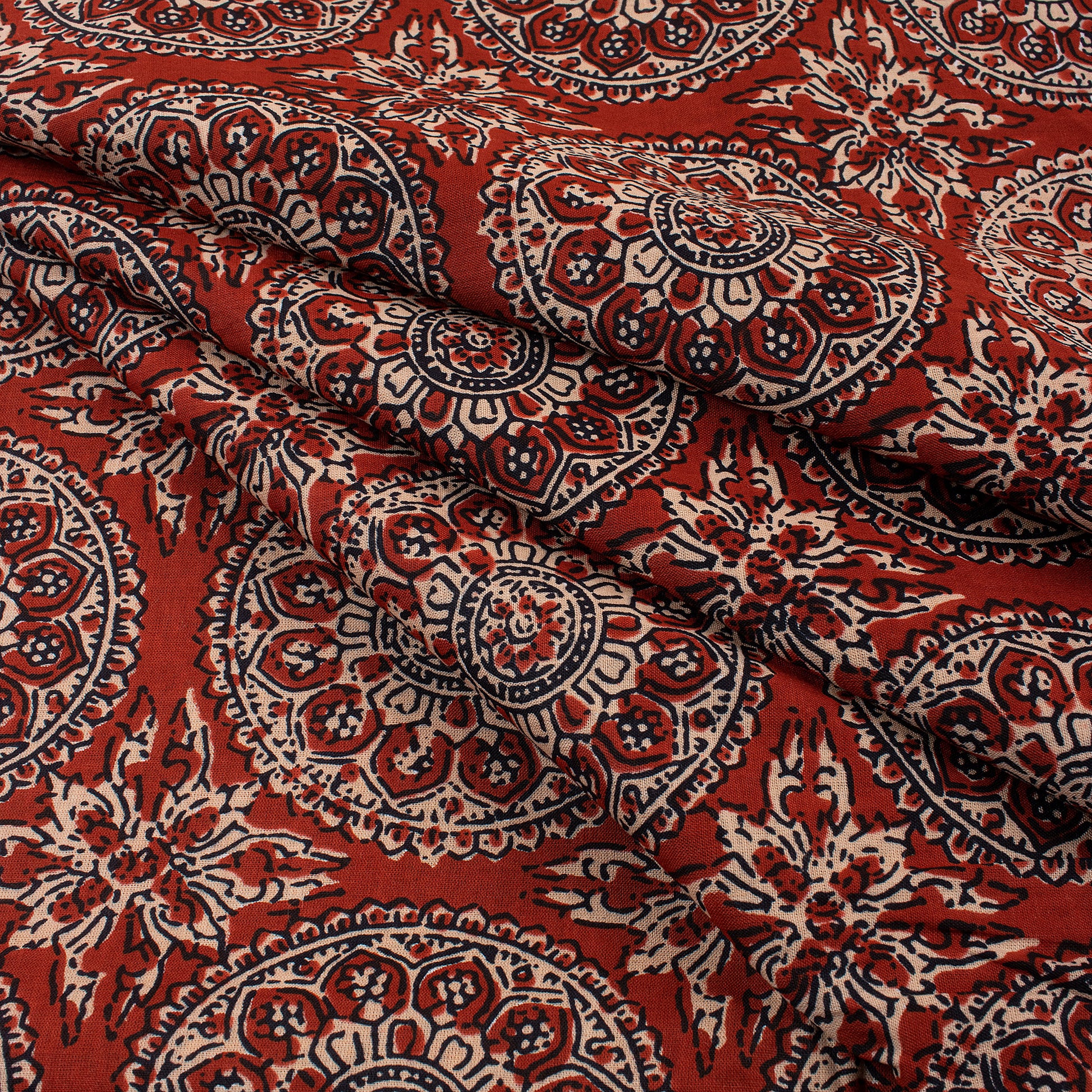 Brown Floral Print Cotton Jaipur Fabric @Best Prices | Dmaasa