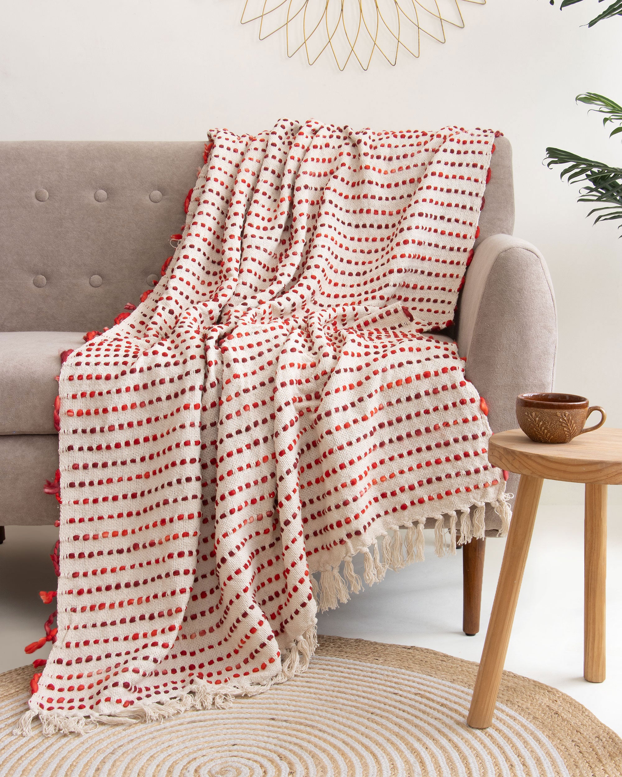 Premium Quality Multicolor Soft Cotton Throws For Couch – Dmaasa