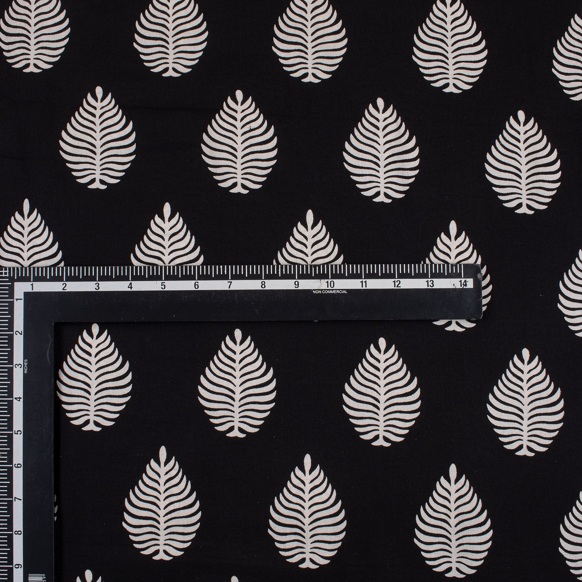 Buy White Leaf Pattern Cotton Hand Block Print Fabric Online – Dmaasa